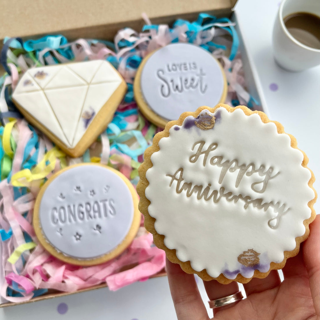 Happy Anniversary Cookie Box – Gardners Cakes